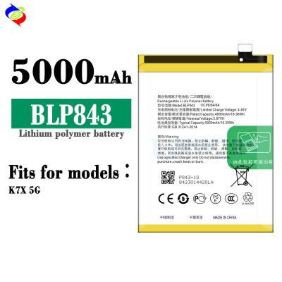 Cina Batterie ricaricabili per OPPO K7X 5G BLP843 5000mAh confezione batteria mobile gialla in vendita