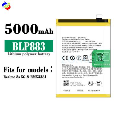 China Oplaadbare BLP883 4.45V 5000mAh Li-Polymer batterij voor OPPO Realme 8S 5G RMX3381 Te koop