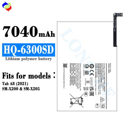 Cina Per Samsung Galaxy Tab A8 (2021) &SM-X200 SM-X205 Batteria originale per Samsung HQ-6300SD Batteria intelligente 7040mAh in vendita
