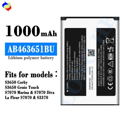 Cina Nuova batteria mobile Li-ion di 1000mAh AB463651BU per Samsung S3650 Corby S3650 Genio Touch S7070 Marina S7070 Diva in vendita