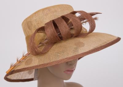 China Ostrich Feather Fascinators Ladies’ Sinamay Hat 12cm Brim For Fashion for sale