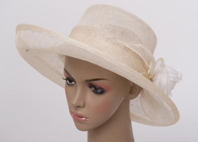 China Fashion White Color Up Brim Ladies Sinamay Hats For Church for sale