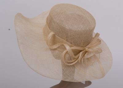 China 12cm Two Layers Soft Brim Ladies Sinamay Hats / Ladies Church Hats For Party for sale
