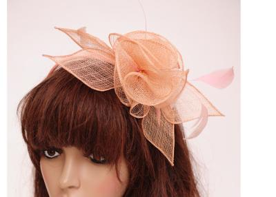 Cina Decorazione rosa-chiaro di cappelleria del fiore pp Sinamay Fascinator per le donne in vendita