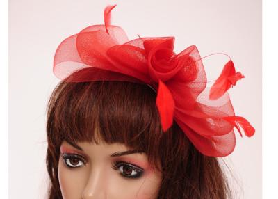 Cina Cappelleria fatta a mano rossa dei pp Sinamay Fascinator con il Bowknot per le nozze in vendita