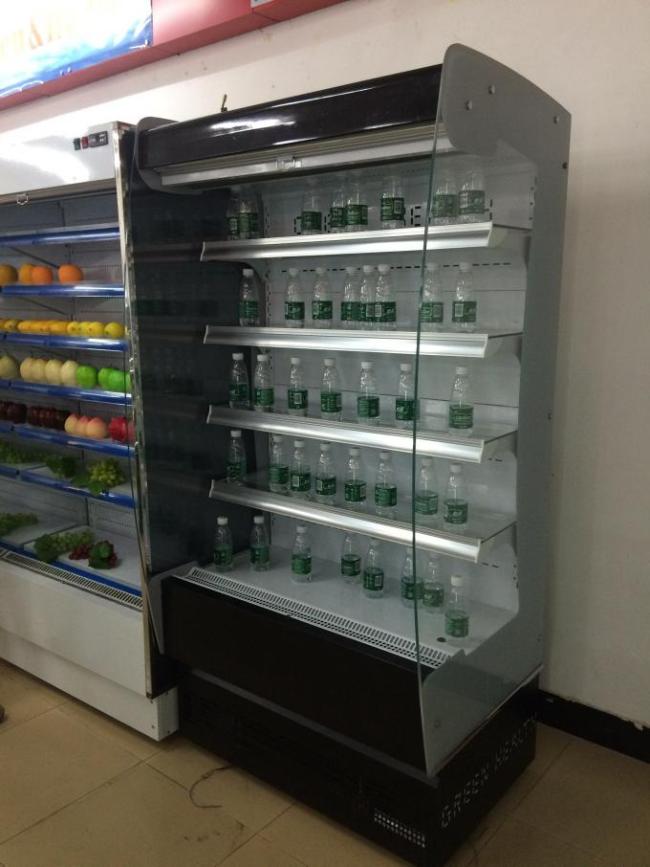 Supermarket Refrigeration Equipment Multideck Open Chiller Curve Glass