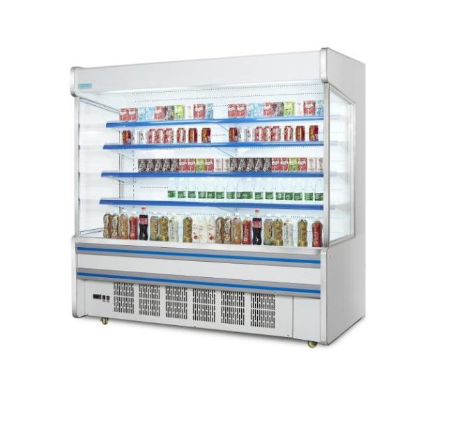 Supermarket Refrigeration Equipment Multideck Open Chiller Curve Glass