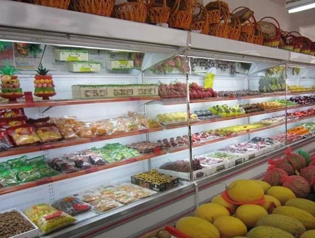 Supermarket Refrigeration Equipment Multideck Open Chiller Curve Glass