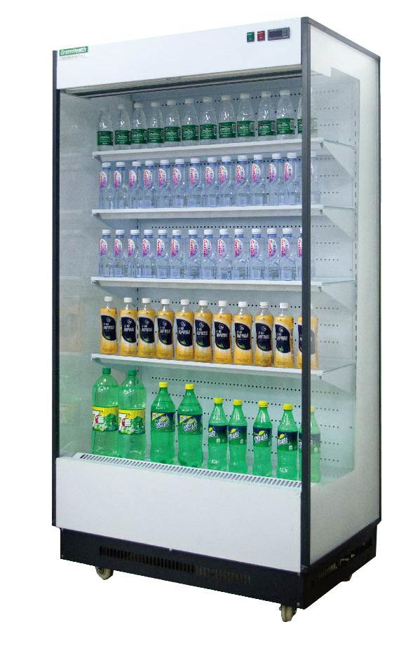 Supermarket Refrigeration Equipment Multideck Open Chiller Curve Glass