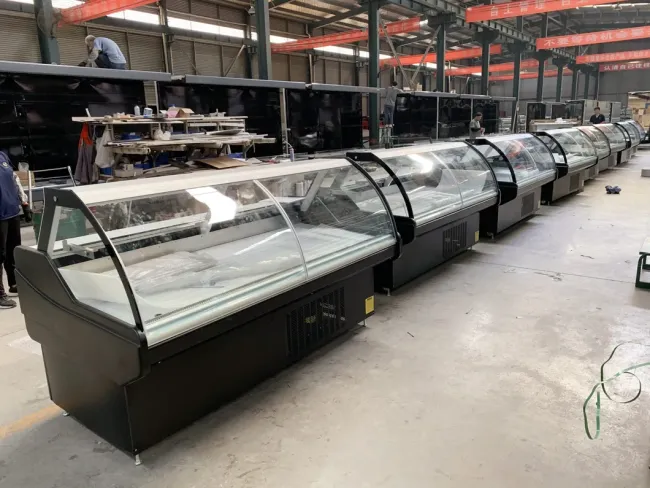 Refrigeration Equipment Meat Serve Over Counter Display Fridge with Fan Cooling System