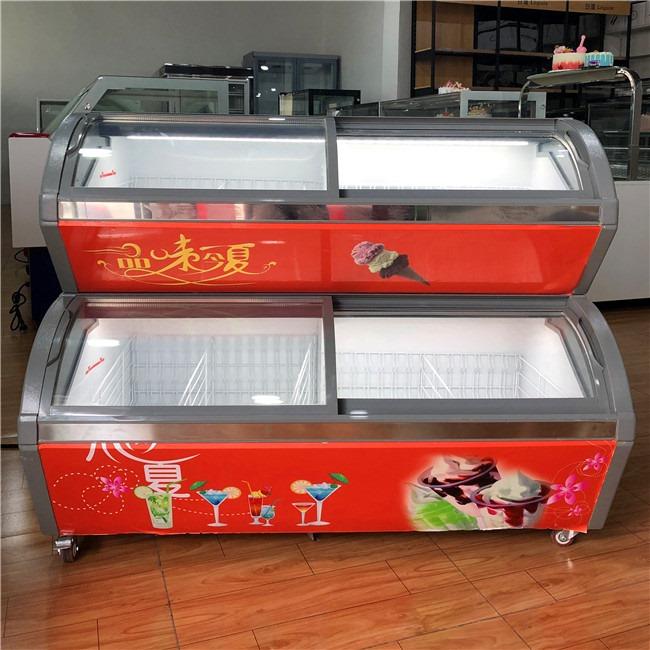 Commercial 3 layers Ice Cream Freezer With 3 tires display cabinet low temperature