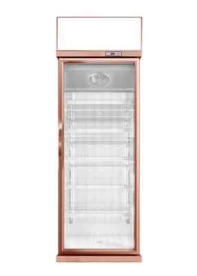 China Customize Champagne Gold Commercial Display Cold Drink Freezer For Restaurant / Supermarket for sale