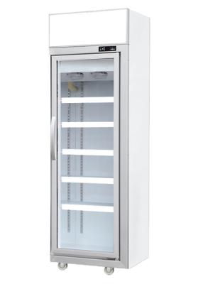 중국 고능률 압축기 한 문은 디스플레이 냉장고 수지 피복강을 직립시킵니다 판매용