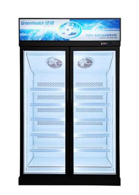 China Luftkühlungs-Glastür-Gefrierschrank/Eiscreme-Kühlschrank mit RoHS-Schwarzem for sale