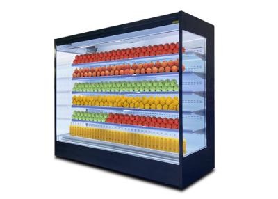 China Custom Size Fruit Vegetable Open Display Cooler Square Multi Deck for sale