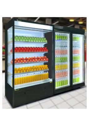 China Front Shop Drinks Display Chiller aberto vertical Multideck para o restaurante à venda