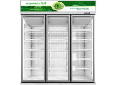 China Custom Auto Defog Commercial Refrigeration Hypermarket Juices Display Chiller for sale