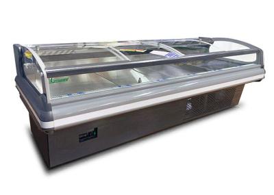 China New Style Open Glass Showcase Meat Display Refrigerator Chiller With LED for sale