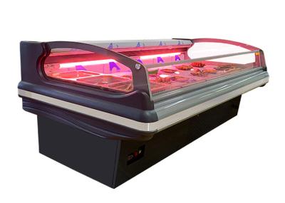 China New Style Open Glass Showcase Meat Display Refrigerator Chiller With LED for sale
