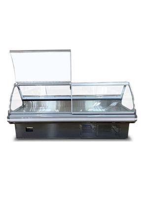 China Curved Glass Deli Chiller Cooked Food Refrigerator With Fan Cooling for sale
