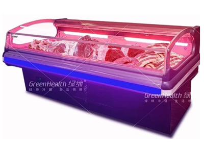 China Supermarket Display Meat Chiller Food Refrigerated Showcase Open Style for sale