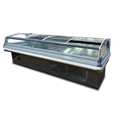China Open Type Self Service Counter Frozen Product Display Freezer For Meat Fish for sale