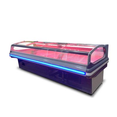 China Open Type Self Service Counter Frozen Product Display Freezer For Meat Fish for sale