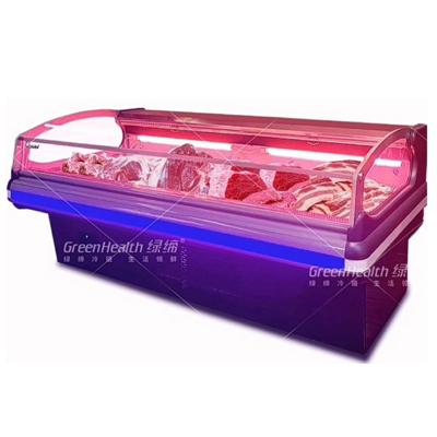 China Open Type Self Service Counter Frozen Product Display Freezer For Meat Fish for sale