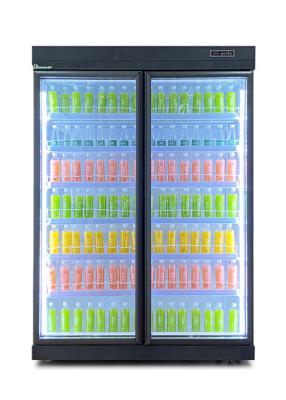 China O fã que refrigera o refrigerador comercial da exposição automático degela com portas de balanço for sale