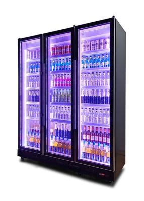 China R134a Bar Refrigerated Showcase Multi Glass Doors Refrigerator 1130L for sale