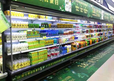 China Refrigerador aberto de grande volume de Multideck do hipermercado para o alimento de leiteria à venda