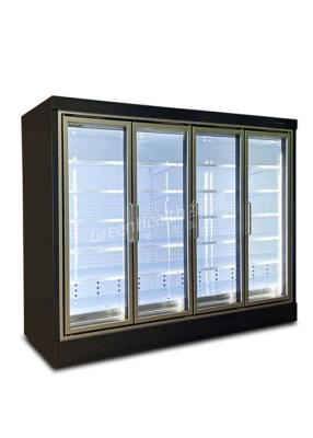 China Congelador de vidro livre da exposição do fruto do supermercado do refrigerador da porta de Frost à venda