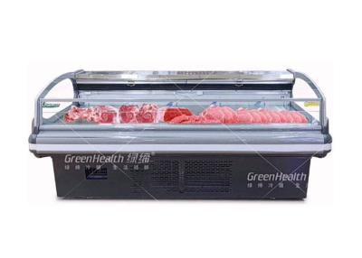China Flat Top Open Seafood Display Fridge Dynamic Cooling Meat Freezer for sale