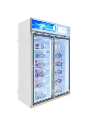 China 1500L Inverter Type Commercial Display Freezer For Meat Refrigerated Showcase for sale