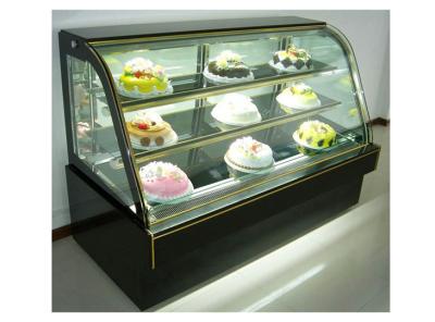 Китай Изогнутая дверь Glss построенная в витрине дисплея пекарни проволки быстрого кипячения с мраморным основанием нержавеющей стали продается