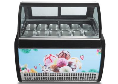 China Gebogen de Vertoningsdiepvriezer van Gelato van de Glasboog met 10 12 14 16 18 Aromapannen Te koop