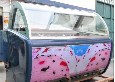 China 1880W 20 Pans Ice Cream Display Freezer Ice Popsicle Refrigerator Chest Showcase for sale