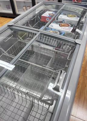 Cina Attrezzatura profonda del frigorifero del portello scorrevole del congelatore dell'esposizione dell'isola del pollo del supermercato in vendita