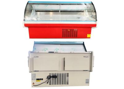 China R404a 2M Deli Display Refrigerator Curved Glass Meat Showcase for sale