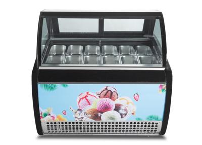 Chine 12 casseroles vitrine de crème glacée commerciale vitrine congélateur avec compresseur Secop à vendre