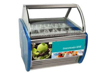 Chine 12 casseroles vitrine de crème glacée commerciale vitrine congélateur avec compresseur Secop à vendre