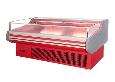 China Commercial Open Glass Fresh Meat Showcase Deep Freezer Dynamic Cooling for sale