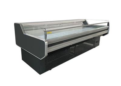China Commercial Open Glass Fresh Meat Showcase Deep Freezer Dynamic Cooling for sale