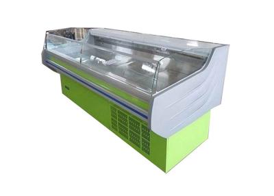China Commercial Open Glass Fresh Meat Showcase Deep Freezer Dynamic Cooling for sale