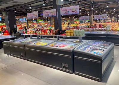 China Supermercado Puerta de vidrio Cesto congelador profundo Muestra de alimentos Refrigerador de mercancías 1040L en venta