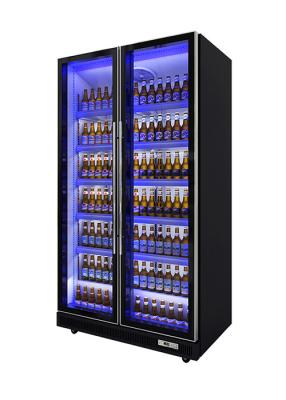 China Digital Control Commercial Display Freezer Multi Glass Door Dazzle Black Display Cooler for sale