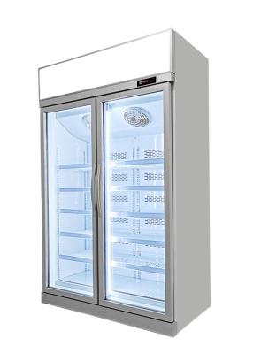 China Commercial Silvery Glass Door Upright Deep Freezer Refrigeration Equipment Display for sale