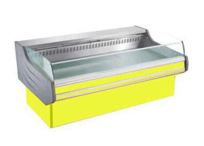 China Glass Curved Refrigerated Fresh Meat Showcase Frost Free Multifunctional for sale