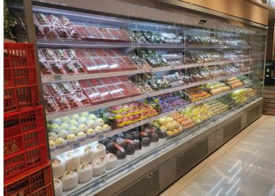 China Pintura de aço Sistema remoto Multideck Open Chiller Bebidas vegetais Display Frigorífico à venda