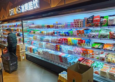 China Pintura de aço Sistema remoto Multideck Open Chiller Bebidas vegetais Display Frigorífico à venda